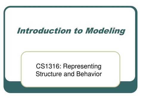 Ppt Introduction To Modeling Powerpoint Presentation Free Download
