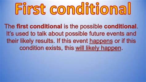 First Conditional Explicación Youtube