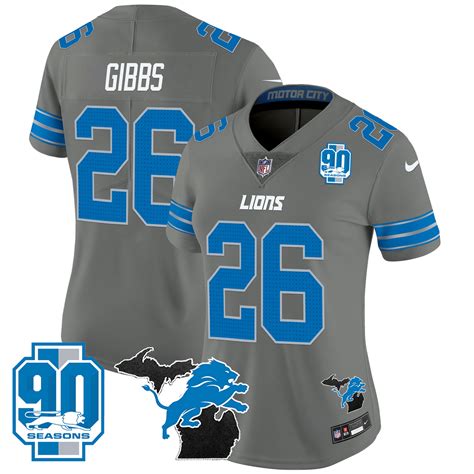 Jahmyr Gibbs Womens Detroit Lions 2024 Michigan And 90th Year Patch