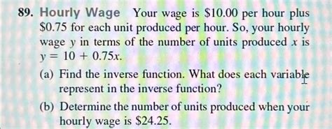 Solved Hourly Wage Your Wage Is 1000 ﻿per Hour Plus 075