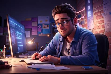 Premium Photo Professional Programmer Engineer Writing Code