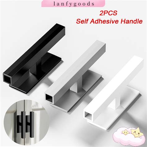 Lanfygoods ลูกบิดประตู 2 ชิ้น มือจับประตู Abs แบบไม่มีหมัด ฮาร์ดแวร์มัลติฟังก์ชั่น Self