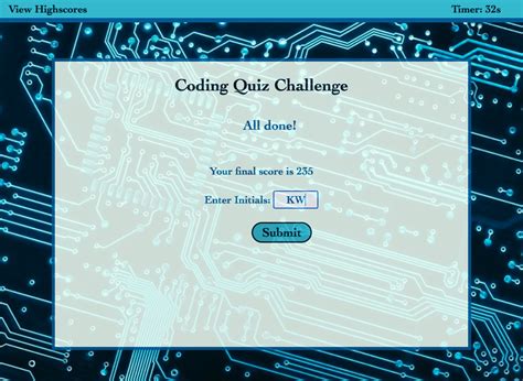 GitHub Kwubbenhorst Coding Assessment Quiz A Timed Multiple Choice Quiz Of The Kind