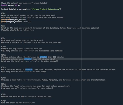 Solved Load The Dataset And Name It Project DataSet Import Chegg