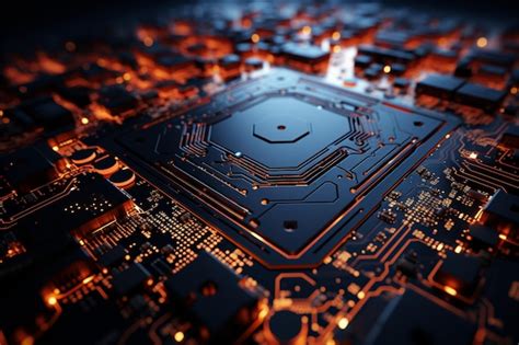 Premium AI Image Circuit Board Hosts Processor Central To Intricate Electronic Pathways And