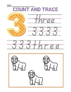 Count Trace Numbers 1 10 By Primary Active Learning TPT