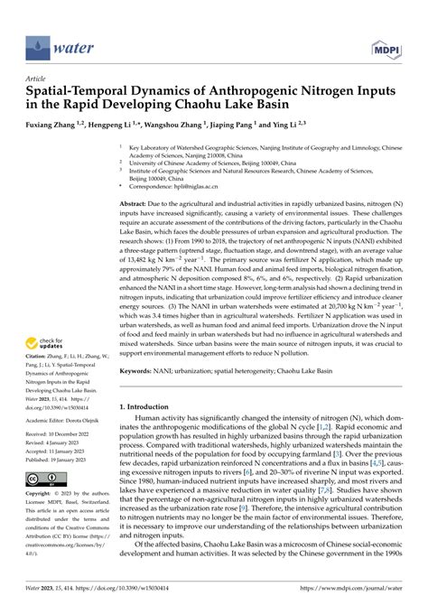 Pdf Spatial Temporal Dynamics Of Anthropogenic Nitrogen Inputs In The