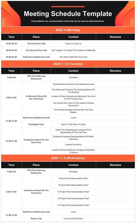 EXCEL Of Meeting Schedule1 Xlsx WPS Free Templates