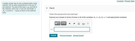 solved constants periodic table a single circular loop of