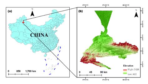 Geographic Location A And Topographic Map B Of The Study Area Download Scientific Diagram