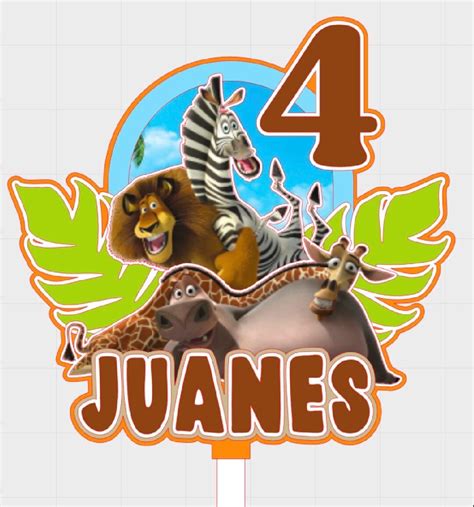 Madagascar Cake Topper 3d Etsy