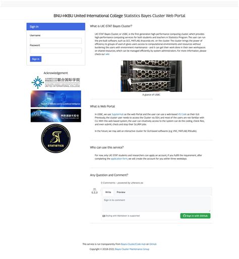 GitHub Bayes Cluster Code Hub Gen Web Portal For USBC