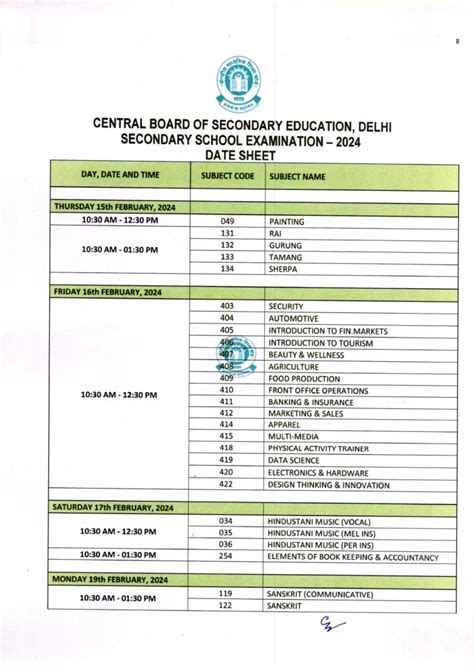 CBSE Date Sheet 2024 For Class 10 Board Exam 2024 Revised Myeduworld In