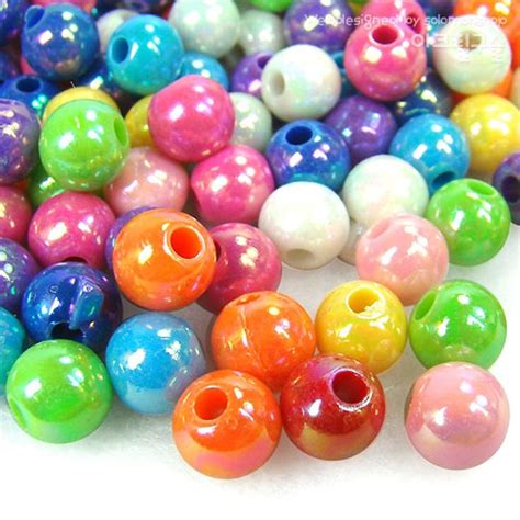 아크릴구슬 레인보우 10mm모양구슬실꿰기구슬장식구슬팔찌만들기 홈플러스 택배배송
