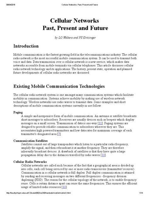 Pdf Cellular Networks Past Present And Futurepdf Dokumentips