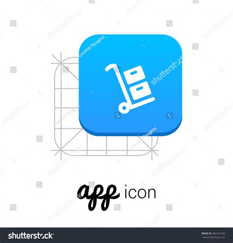 Vektor Stok Trolley Blue Mobile App Uiux Button Tanpa Royalti 483761938 Shutterstock