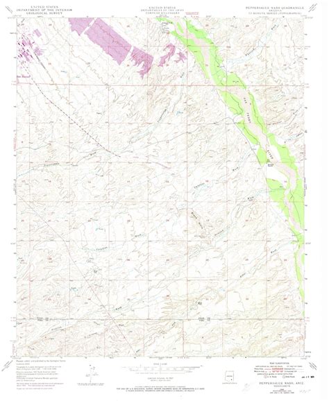 Classic Usgs Peppersauce Wash Arizona 75x75 Topo Map Mytopo Map Store