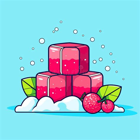 Vector Of A Stack Of Pink Cubes On A Snowy Background Stock Vector