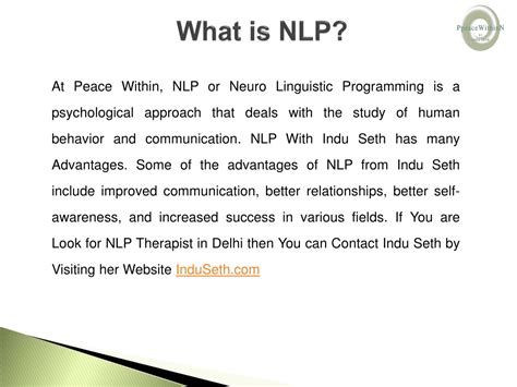 Ppt What Is Nlp And What Are The Advantages Of Nlp Powerpoint