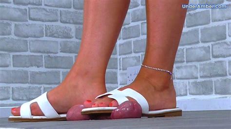 D19 Flattening Your C B Under My White Summer Slides Glans Cam Trample CBT