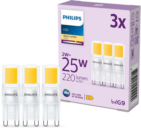 Philips Led Classic G Capsule Light Bulb Pack Warm White K G W Non Dimmable For