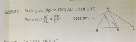 Example In The Given Figure Deac And Dfae Prove That Febf Ecbe