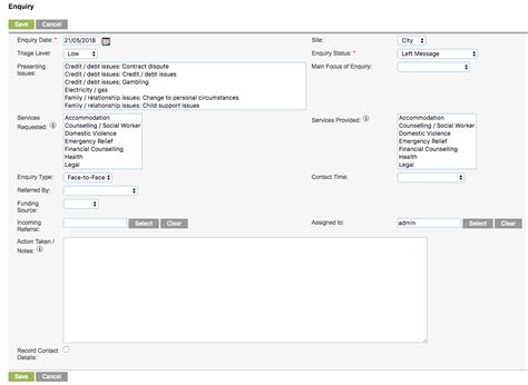 Record An Enquiry