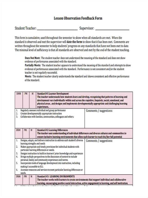 FREE 18 Teacher Feedback Form Samples PDF MS Word Google Docs