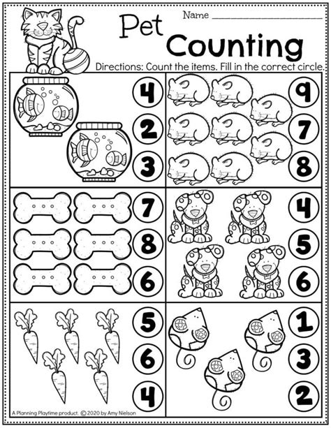 Pet Activities For Preschool Planning Playtime Math Activities