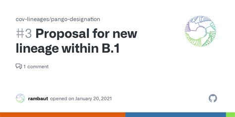 proposal for new lineage within b 1 · issue 3 · cov lineages pango