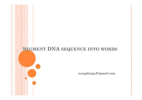 Segmenting Dna Sequence Into Words Pdf Genetics Science