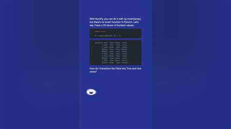 How Do You Invert A Tensor Of Boolean Values In Pytorch Shorts Youtube