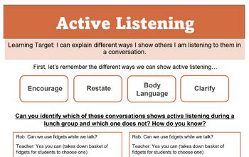Active Listening Script Role Play Discussion Prompt TPT