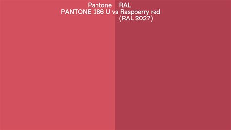 Pantone U Vs RAL Raspberry Red RAL Side By Side Comparison