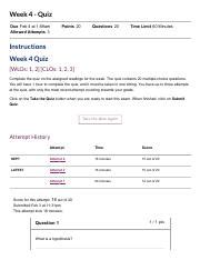 Week 4 Quiz Attempt 2 Pdf Week 4 Quiz Due Feb 4 At 1 59am Allowed Attempts 3 Points 20