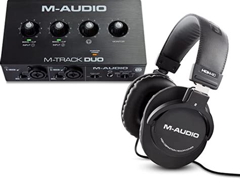 Amazon Com M Audio M Track Duo Usb Audio Interface M Audio Hdh Over Ear Studio Headphones