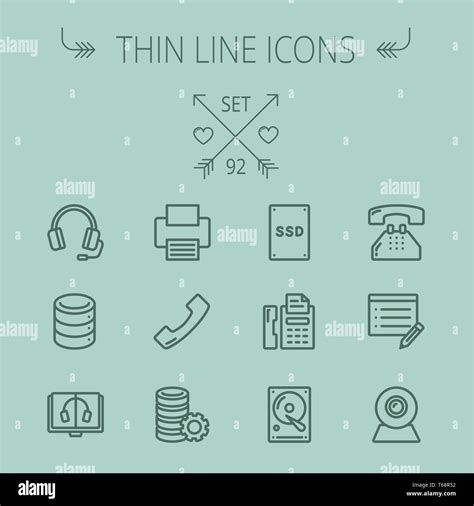 Technology Thin Line Icon Set Stock Photo Alamy