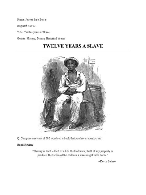 Twelve Years A Slave Book Review Pdf Slavery
