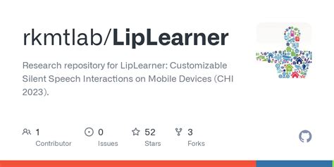 GitHub Rkmtlab LipLearner Research Repository For LipLearner Customizable Silent Speech