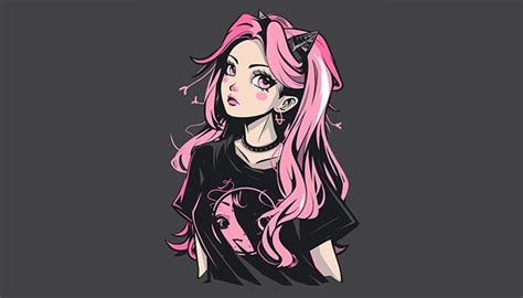 وکتور کاراکتر انیمه دختر با تیشرت ایران پیک پیکفری