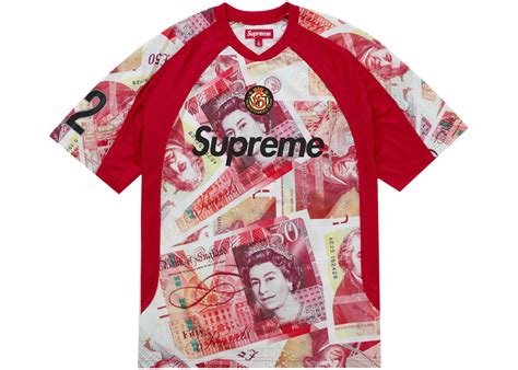 Supreme Pounds Soccer Jersey Red Mens Fw25 Gb
