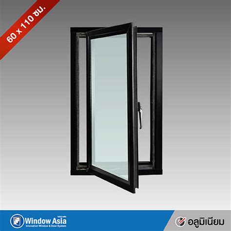 หน้าต่างบานเปิดเดี่ยวอลูมิเนียม มีมุ้ง 60 กว้าง X110 สูง หน้าต่างบานเลื่อน หน้าต่างสำเร็จรูป