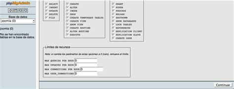 phpMyAdmin Creación base de datos y usuario MySQL