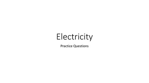 Electricity Practise Question And Answers Ppt