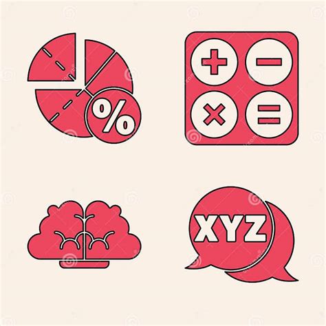Set Xyz Coordinate System Graph Schedule Chart Diagram Calculator And Human Brain Icon