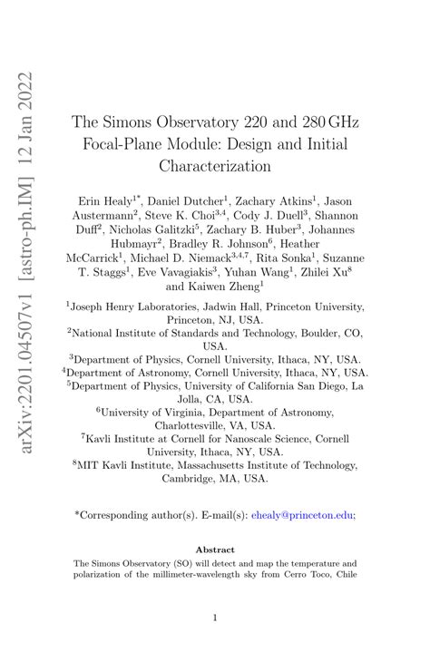 Pdf The Simons Observatory 220 And 280 Ghz Focal Plane Module Design