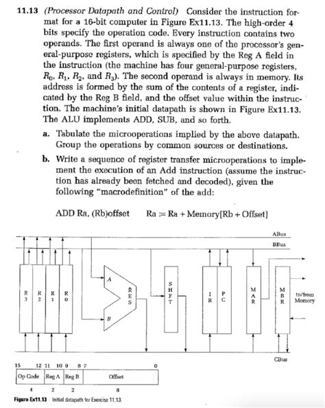 solved 11 13 processor datapath and control consider the