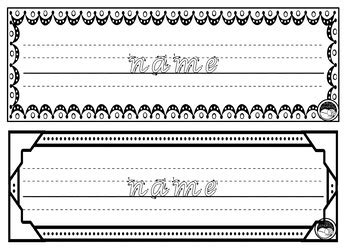 EDITABLE Name TRACING TEMPLATE Names Per Page K PP Prep VIC MOD CURSIVE Font