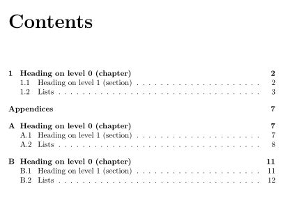 Table Of Contents My Appendices Sections Do Not Appear In The ToC While The Head Appendix
