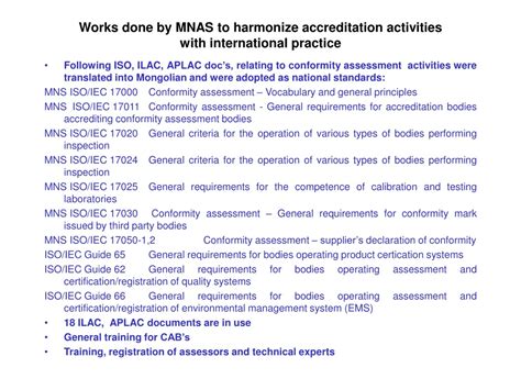 Ppt Mongolian Accreditation System Enhancing Conformity Assessment Efficiency Powerpoint